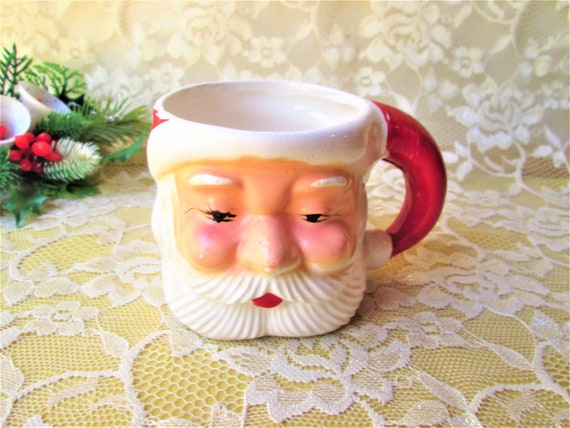 Santa Face Mug Cup 2-3/4 Tall Eyes Open Santa 7-1/2 - Etsy