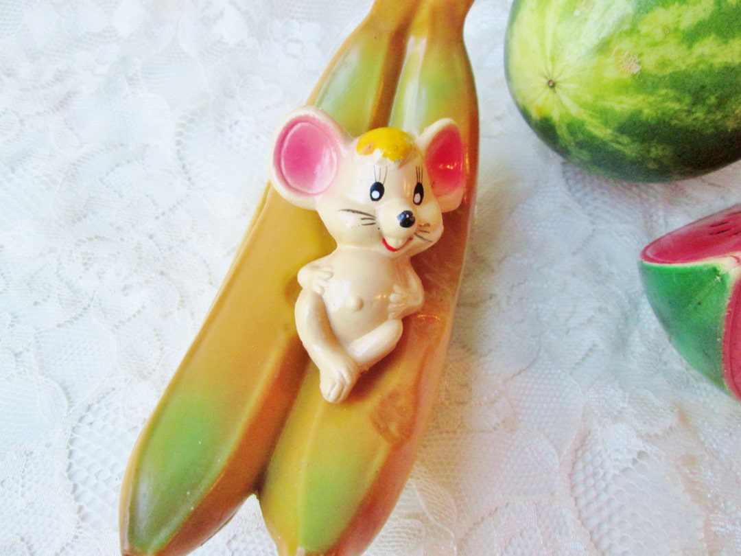 Mouse Bank Mouse on Yellow Bananas Fun Novelty Bank Kid Child Nursery ...