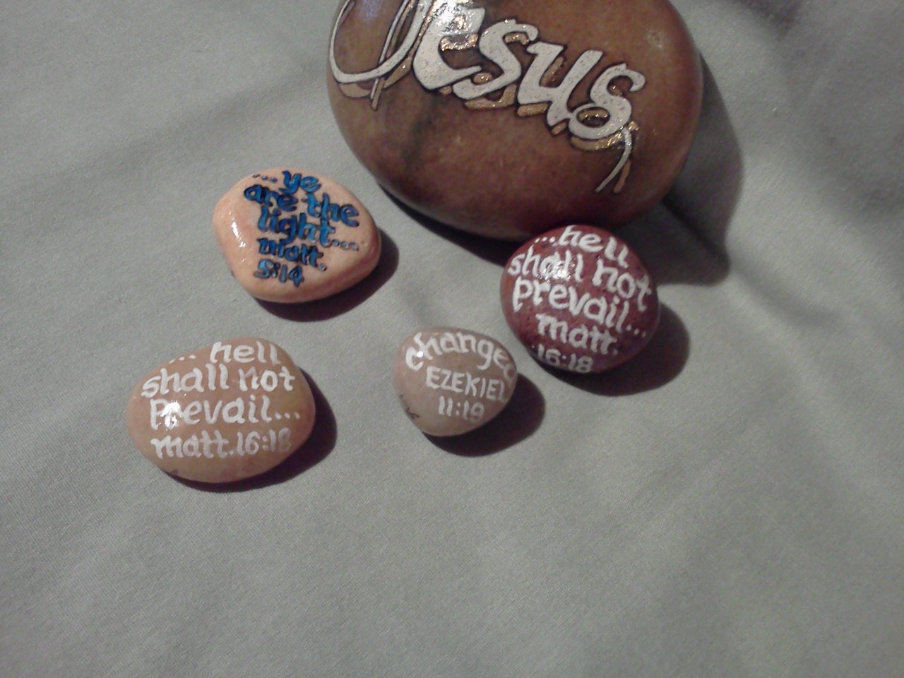 Hand Painted Rock Stone 2 Side Painted Scripture Rock Small Prayer ...