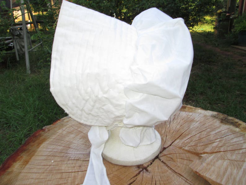 White Sunbonnet Adult Prairie Bonnet Hat White Cotton Cloth - Etsy