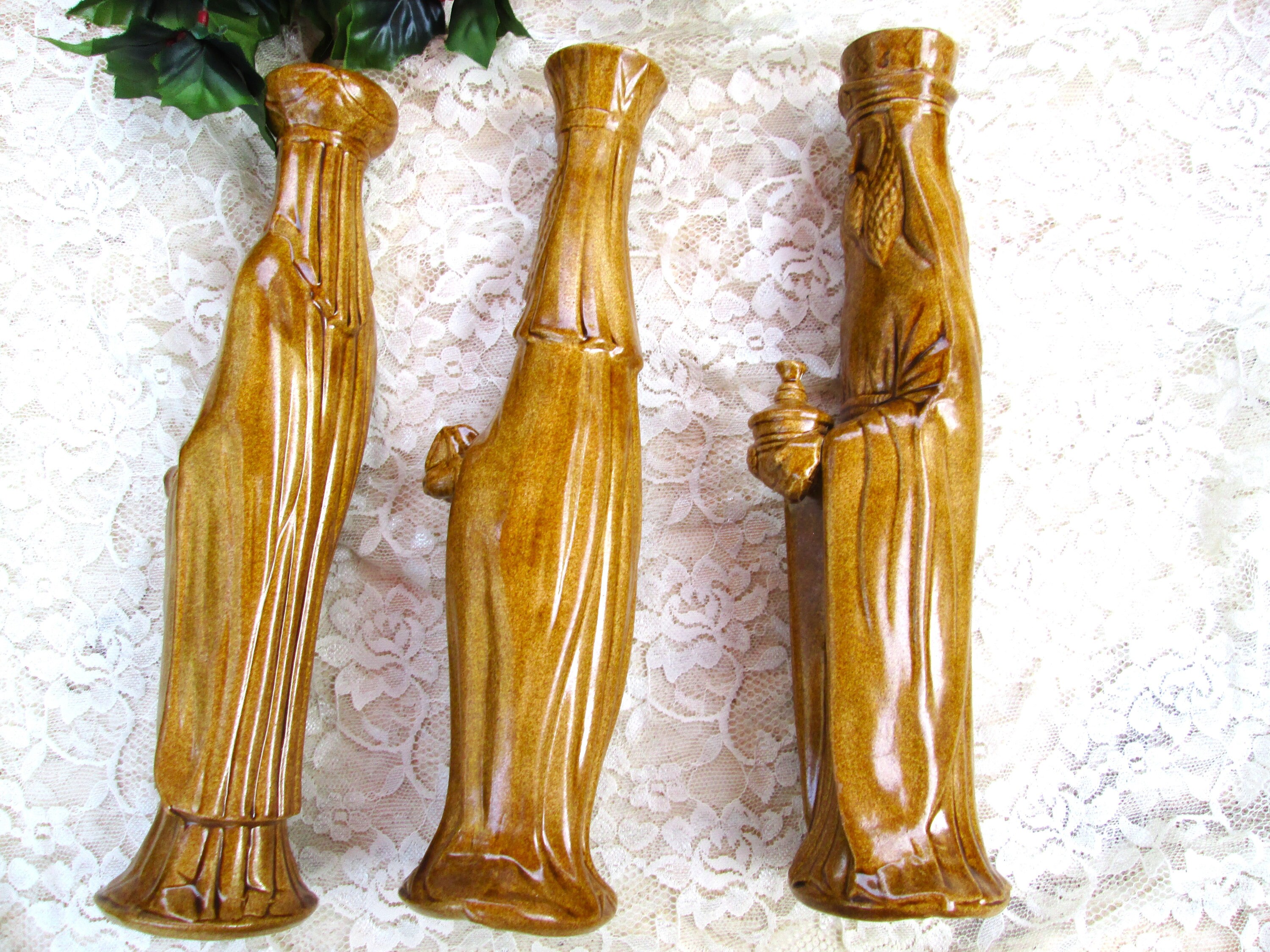 Large 3 Wise Men Magi Three Kings 13" Christmas Nativity Figures Glazed ...