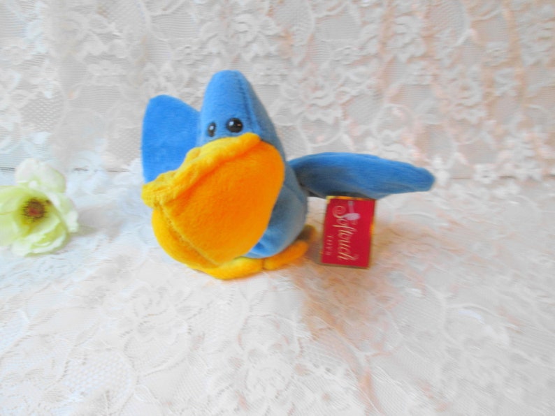 Blue Pelican Bird Plush Stuffed Animal Toy Doll Vintage | Etsy