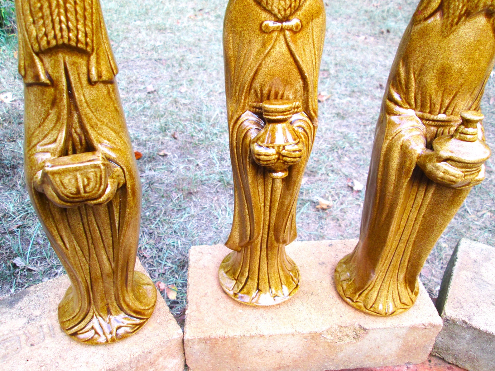 Large 3 Wise Men Magi Three Kings 13" Christmas Nativity Figures Glazed ...