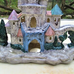 Large Fish Aquarium Storybook Castle Figure Rock Scene 13 Porcelain ...