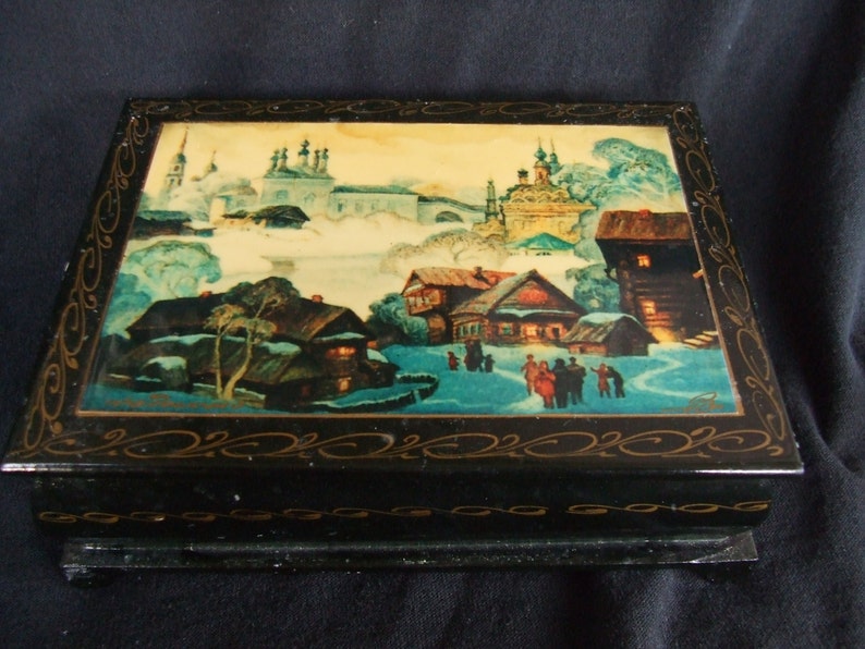 Vintage Russian Lacquerware Palekh Box Vintage Folk Decor - Etsy