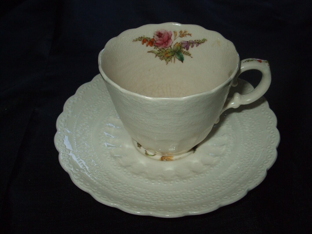 Antique Copeland Spodes Jewel Small Cup and Saucer, Vintage Heath and ...