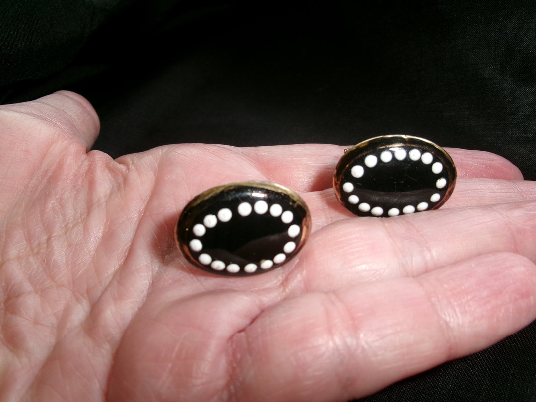 Vintage Victoria Fleming Cuff Links, Mid Century Cufflinks, Black and ...