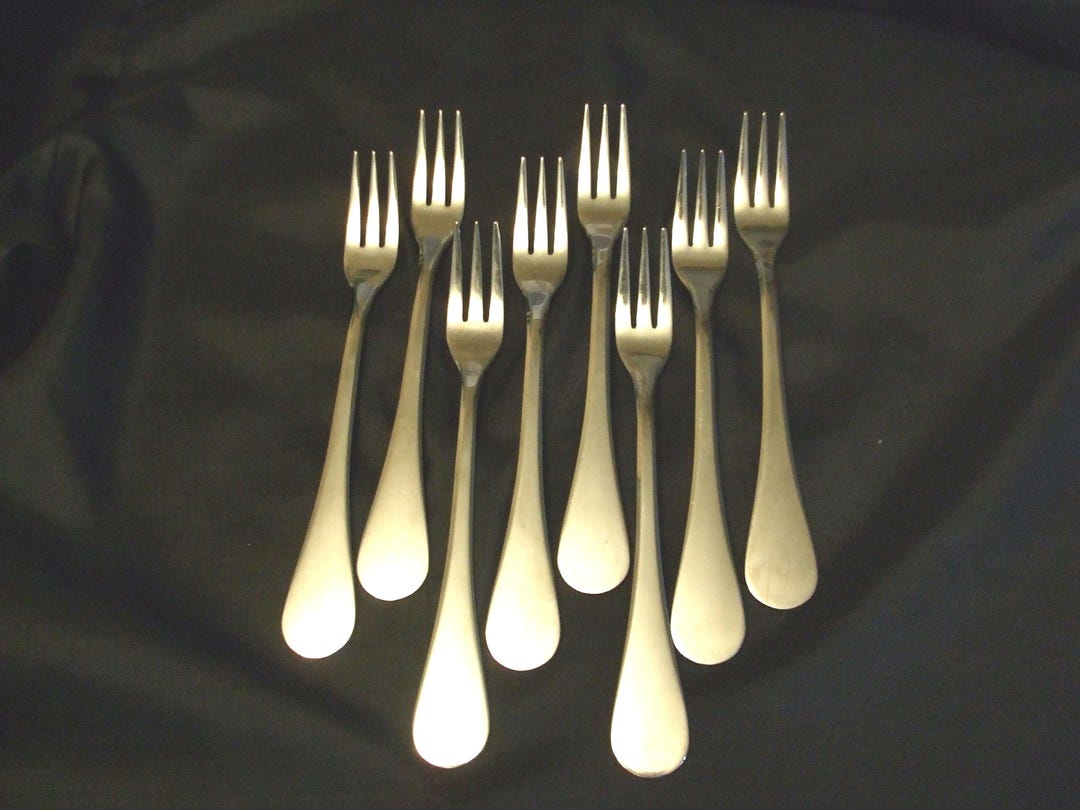 Vintage Dansk Stainless Silhouette Pattern Cocktail Forks, MCM Style ...