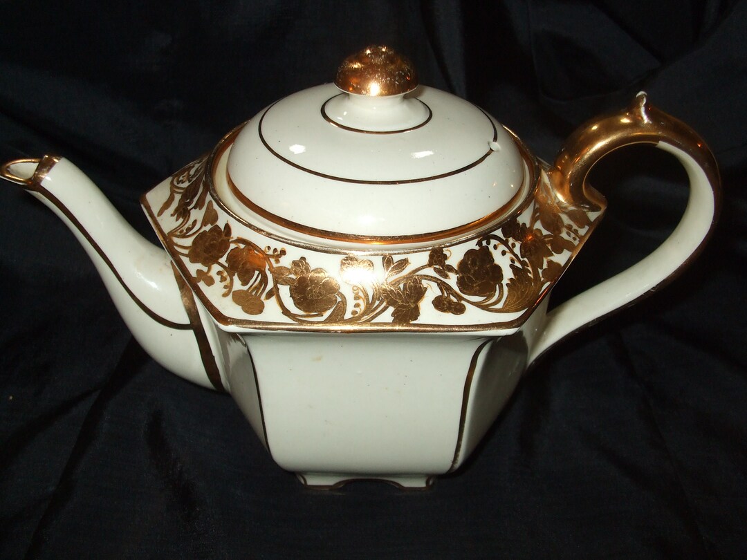 Vintage Sadler Gold and Cream Teapot , Beige With Gold Trim English ...