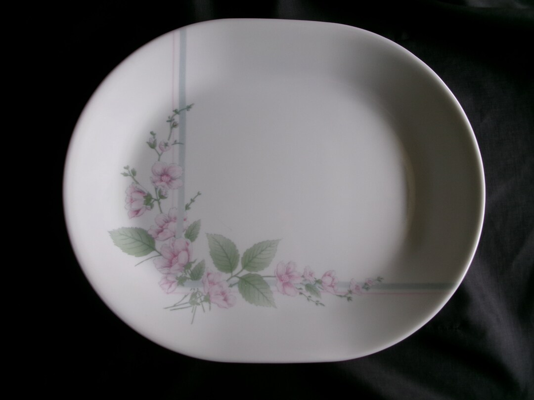 Vintage Corelle Veranda Pattern Platter Large Oval Serving - Etsy