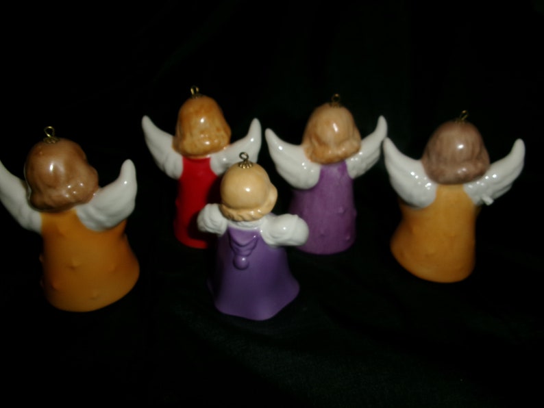 Vintage Goebel Christmas Angel Bell Ornaments, Signed Christmas Bells ...