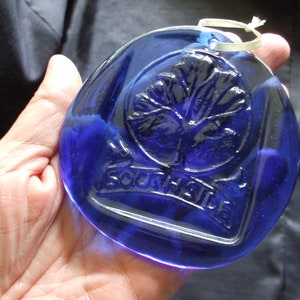 Vintage Blenko Tree Suncatcher, Cobalt Blue Glass Sun Catcher Ornament ...