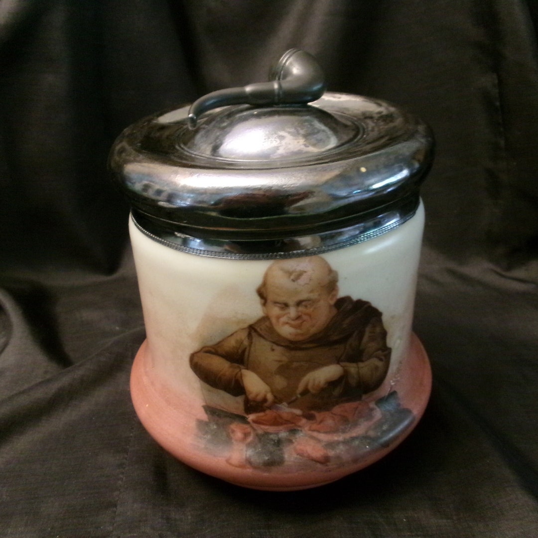 Antique Austrian Tobacco Jar, Vintage Monk Decor Pipe Smoking Storage ...