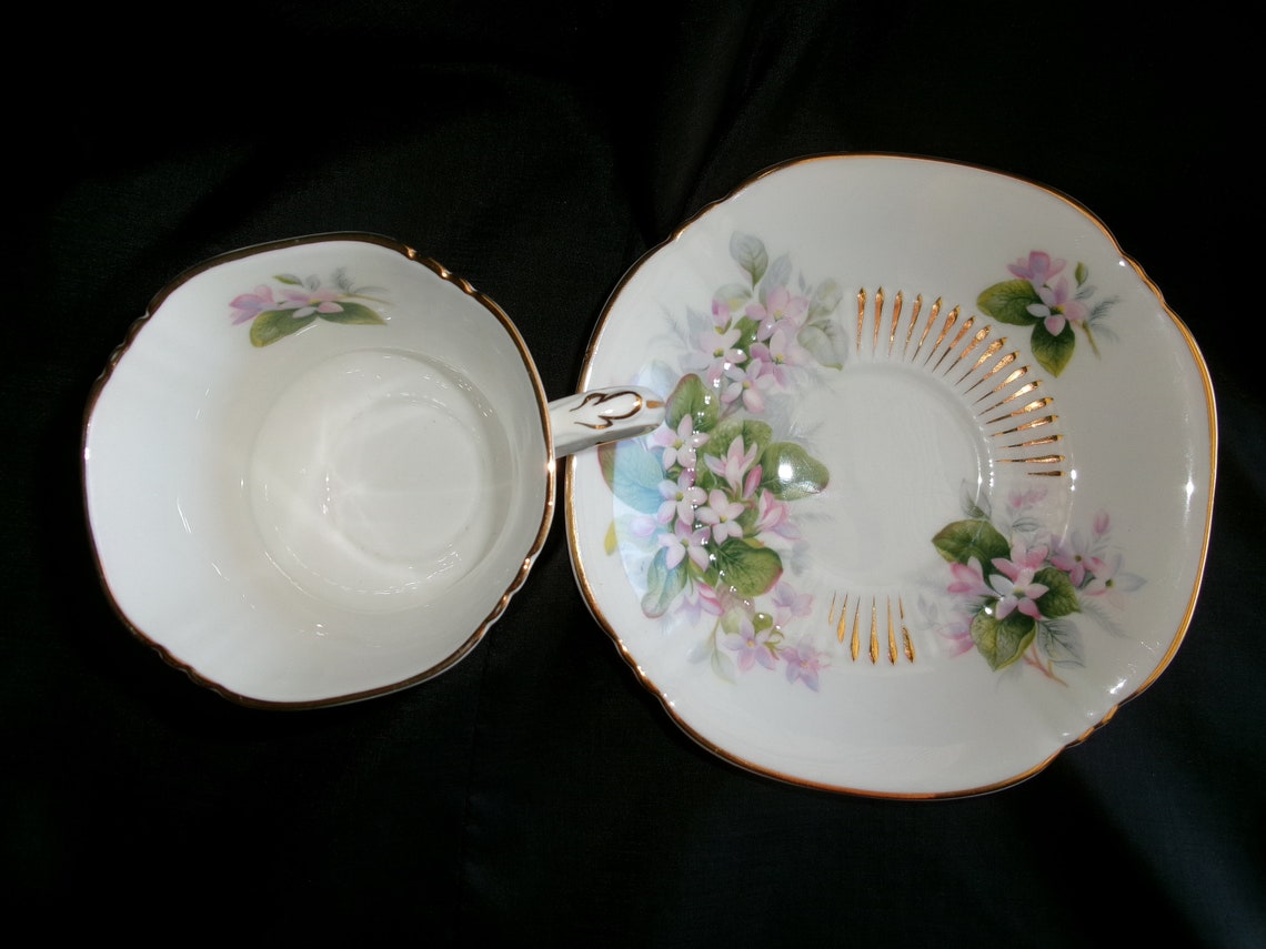 Vintage Mayflower Pattern Cup and Saucer, Royal Adderley Canadian ...