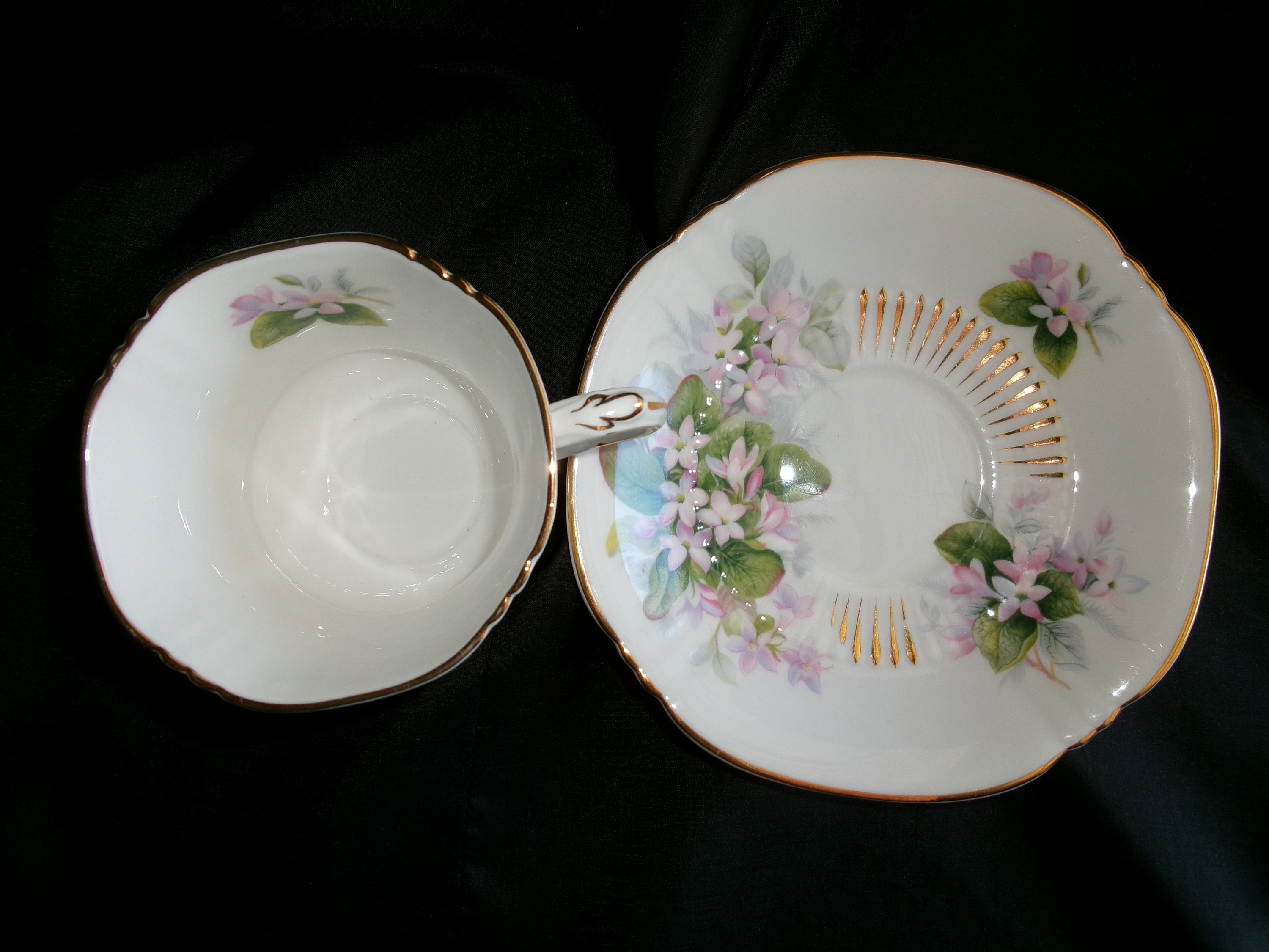 Vintage Mayflower Pattern Cup and Saucer, Royal Adderley Canadian ...