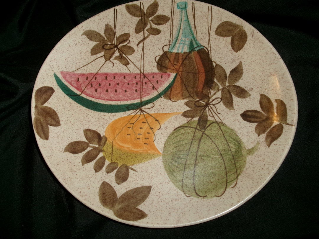 Vintage Red Wing Tampico Plate, MCM Futura Plate, Colorful Mod Dinner ...