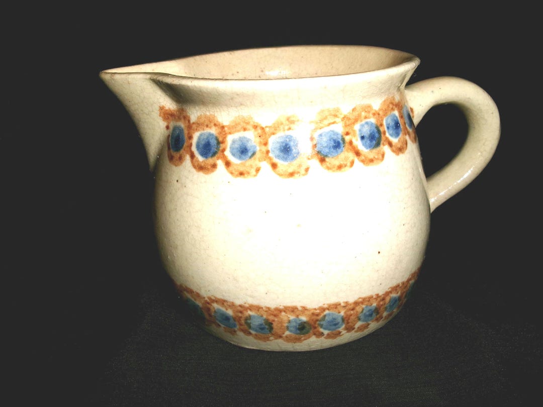 Vintage Stick Ware or Spongeware Pitcher, Large Creamer or Milk Jug ...