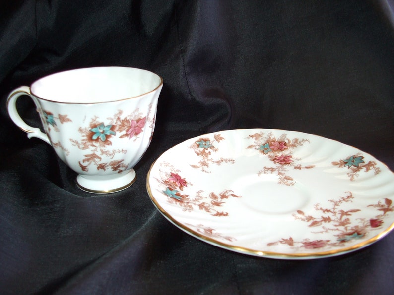 Vintage Minton Ancestral Pattern Cup and Saucer Fine Bone - Etsy
