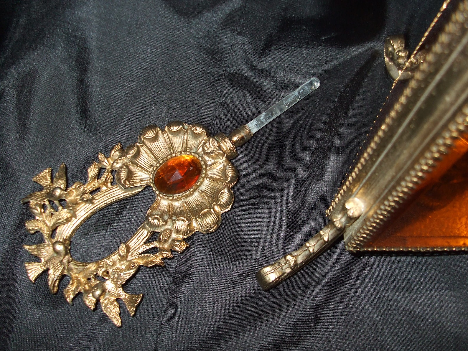 Vintage Hollywood Regency Perfume Bottle Golden Floral With - Etsy