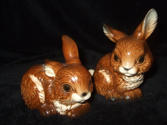 Vintage Brown Goebel Rabbit Pair Set of 2 Easter Bunny Baby - Etsy