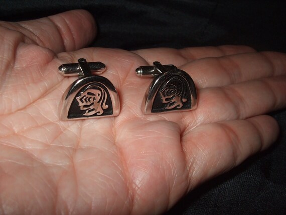 Vintage Shields Warrior Mid Century Cufflinks, Silver… - Gem