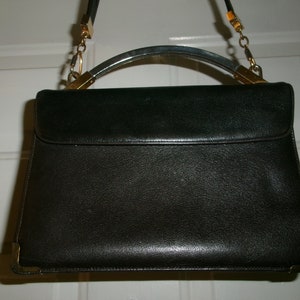 Vintage Koret Black Leather Pocketbook, 2 Tone Hardware Purse, Mid ...