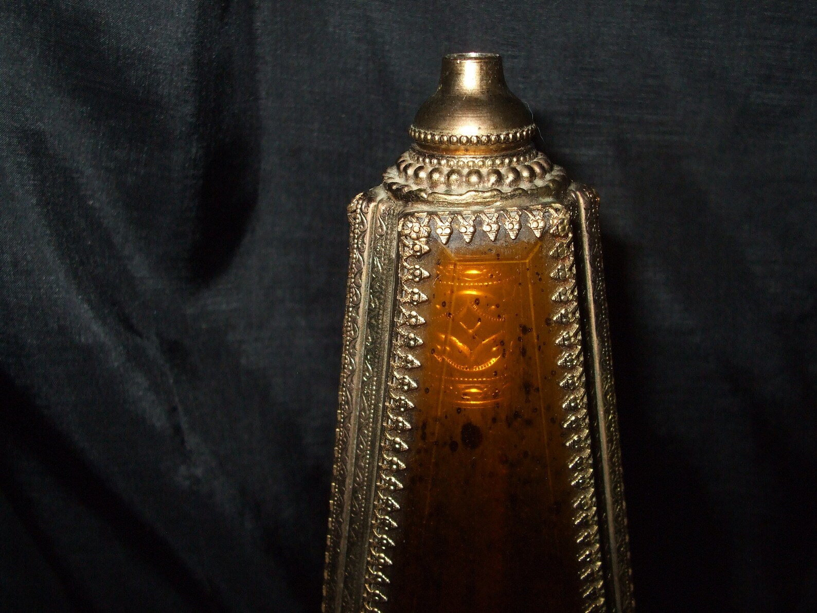 Vintage Hollywood Regency Perfume Bottle Golden Floral With - Etsy