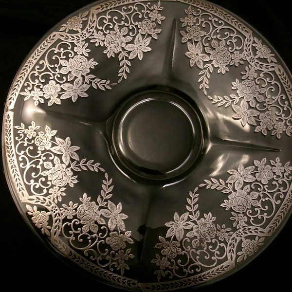 Silver Overlay Glass - Etsy