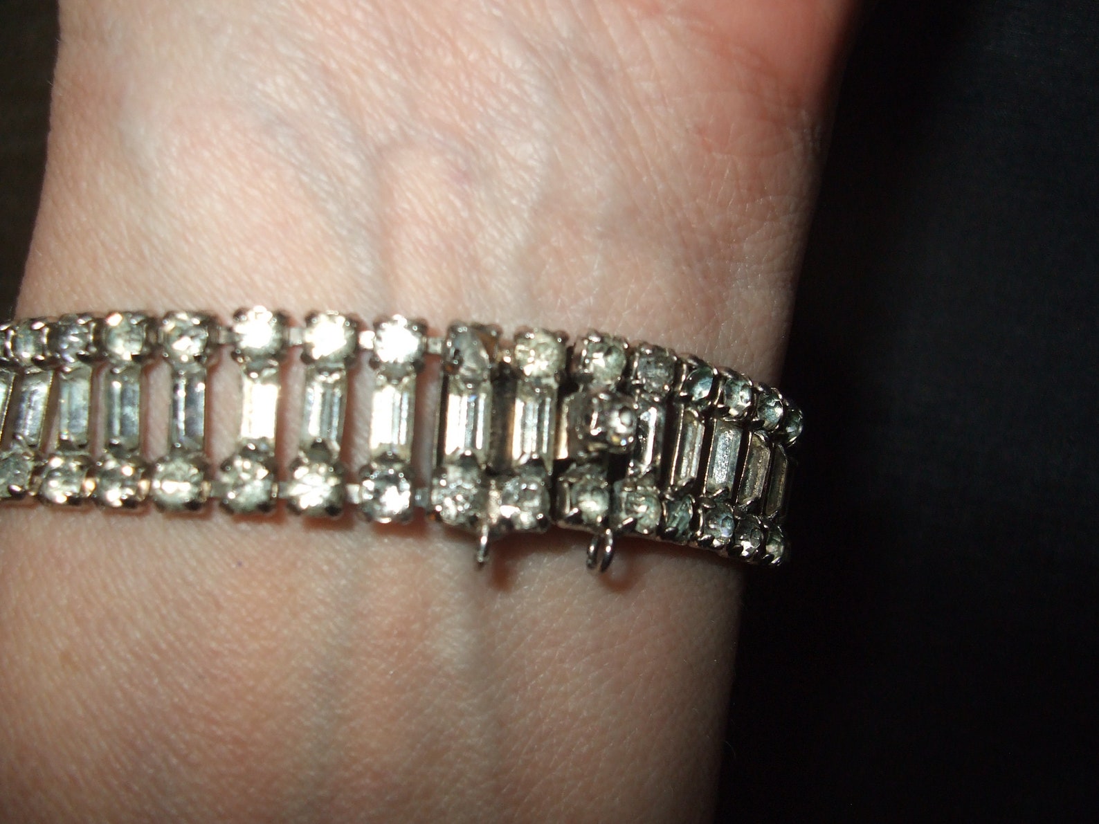 Vintage Kramer of New York Rhinestone Bracelet, Old Costume Jewelry ...