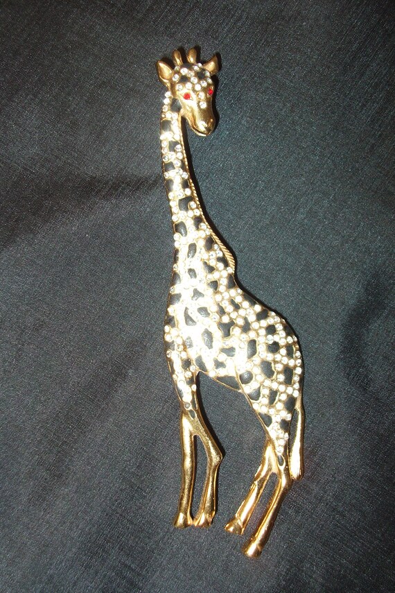 Vintage Huge Giraffe Rhinestone Brooch, Large Stateme… - Gem