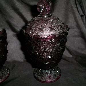 Vintage Stippled Star L G Wright Creamer and Sugar Set, HTF Amethyst ...