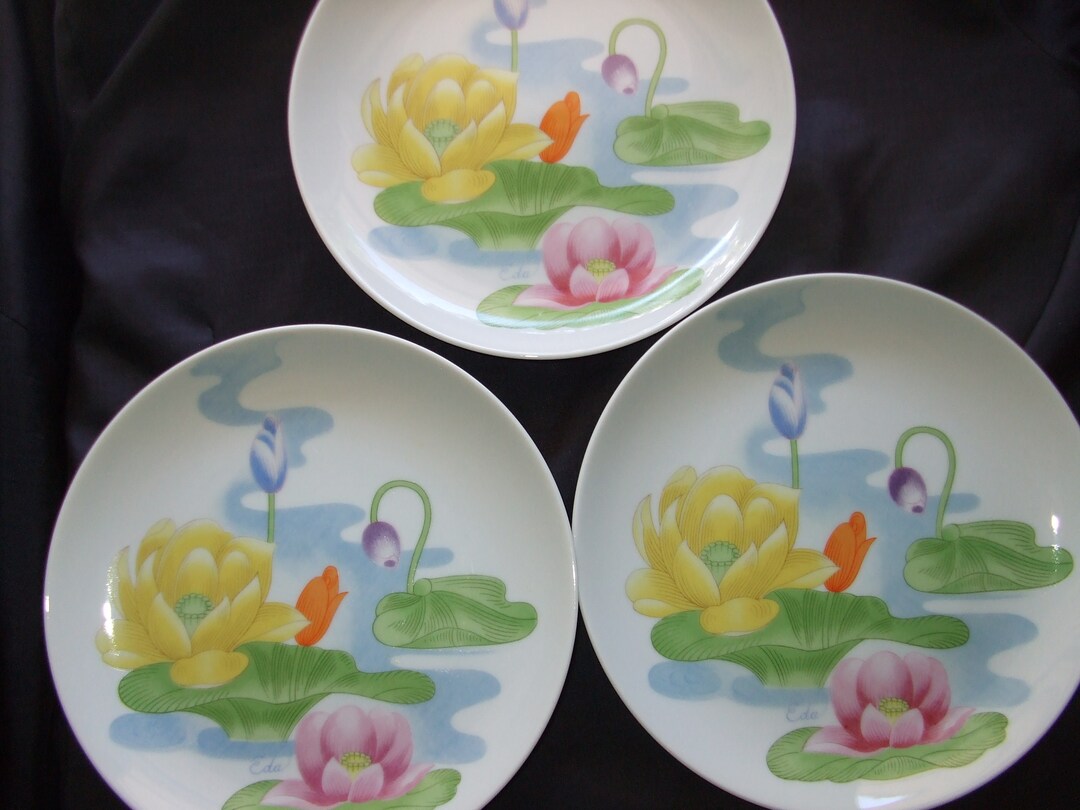 Vintage Water Lilies Plates by Seymour Mann, Set of 3 Small Pastel ...