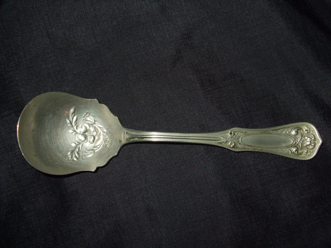 Antique Nickel Silver Spoons, Old Rogers Art Nouveau Florals, Lot of 3 ...