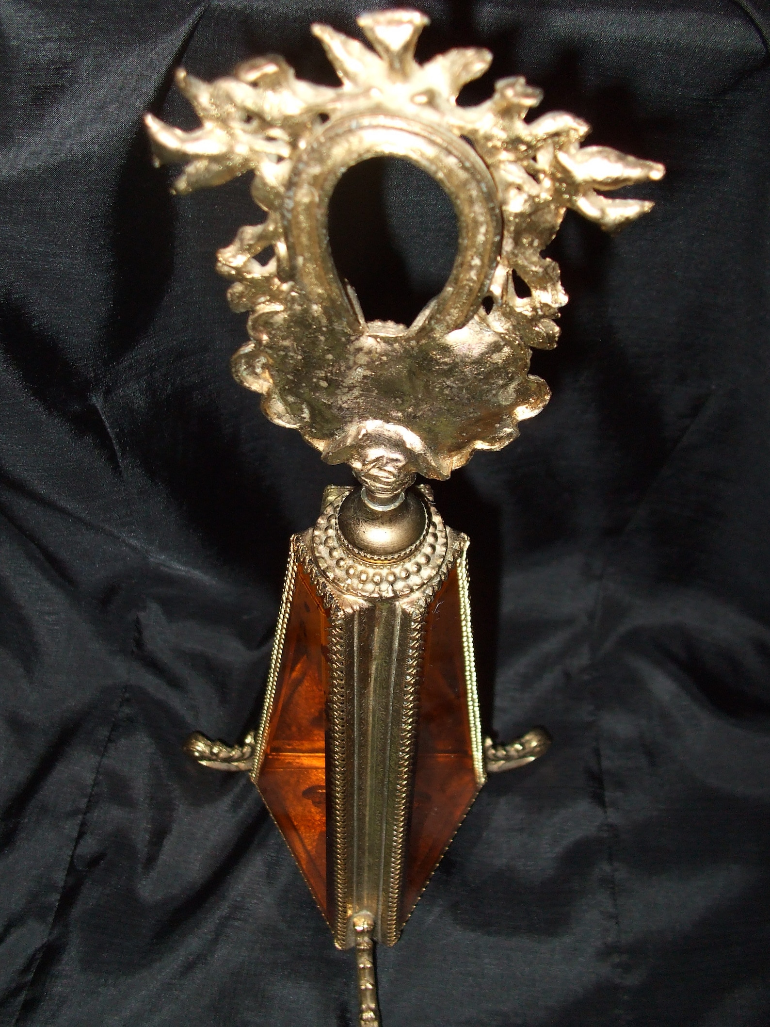 Vintage Hollywood Regency Perfume Bottle Golden Floral With - Etsy