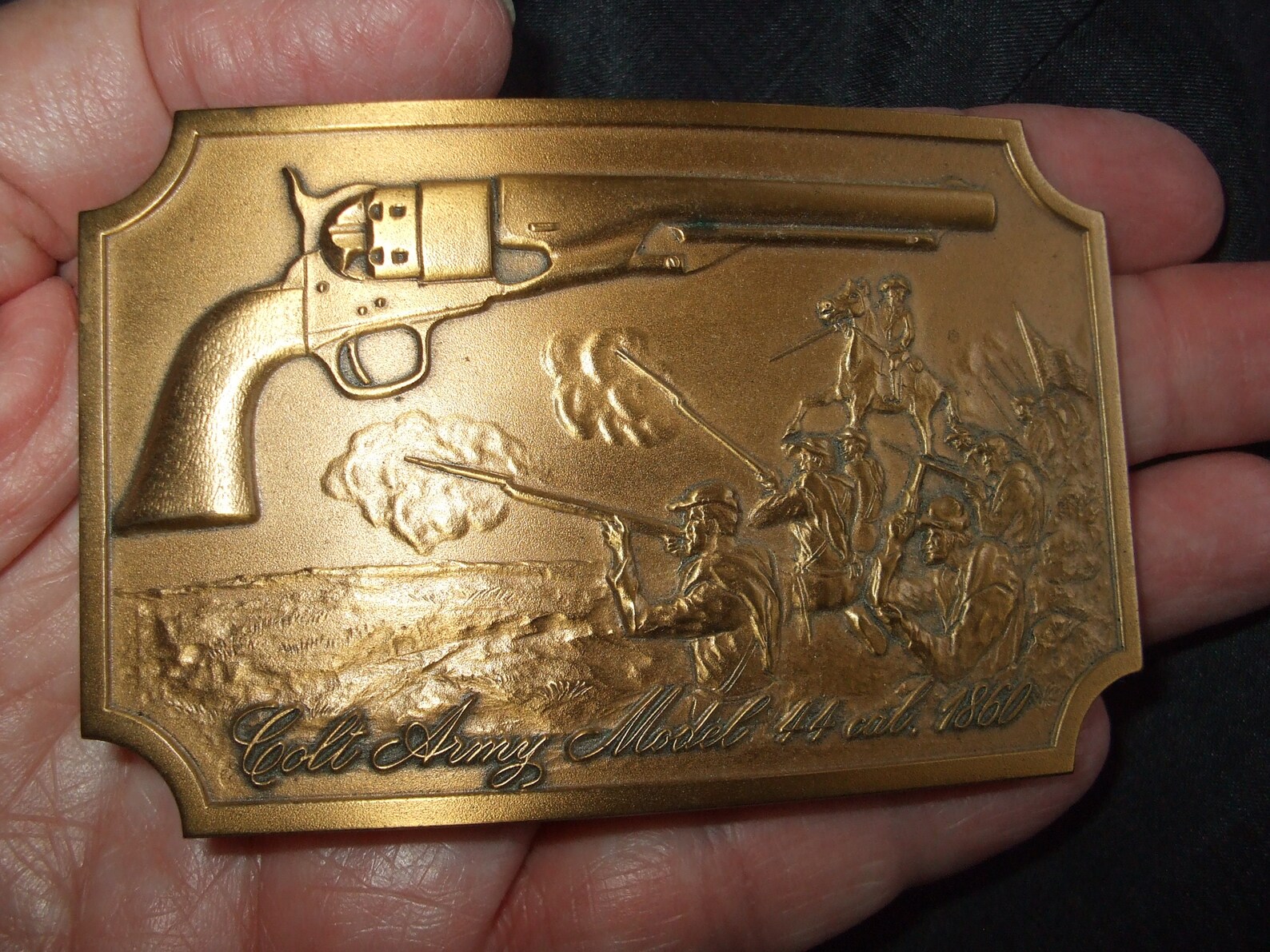 Vintage Colt Firearms Brass Buckle, Seventies Belt Buckle in Original ...