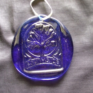Vintage Blenko Tree Suncatcher, Cobalt Blue Glass Sun Catcher Ornament ...