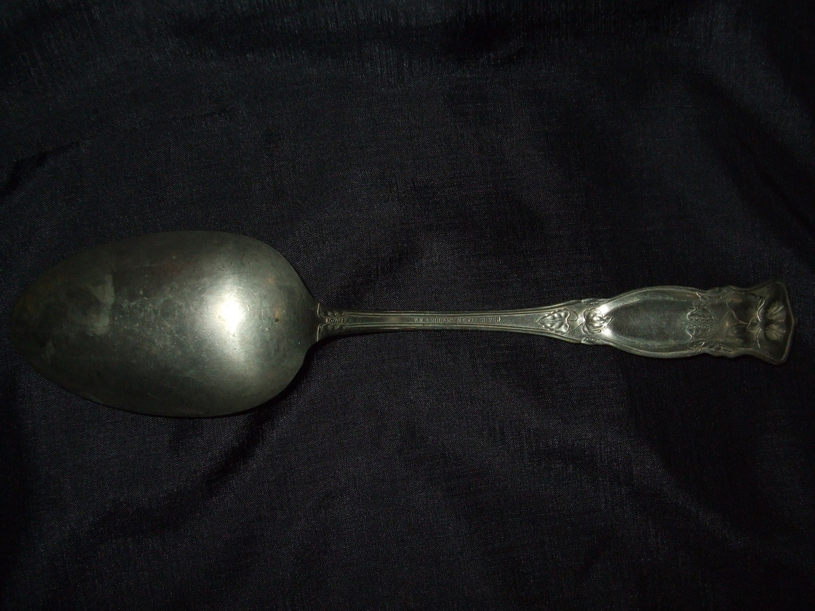 Antique Nickel Silver Spoons, Old Rogers Art Nouveau Florals, Lot of 3 ...