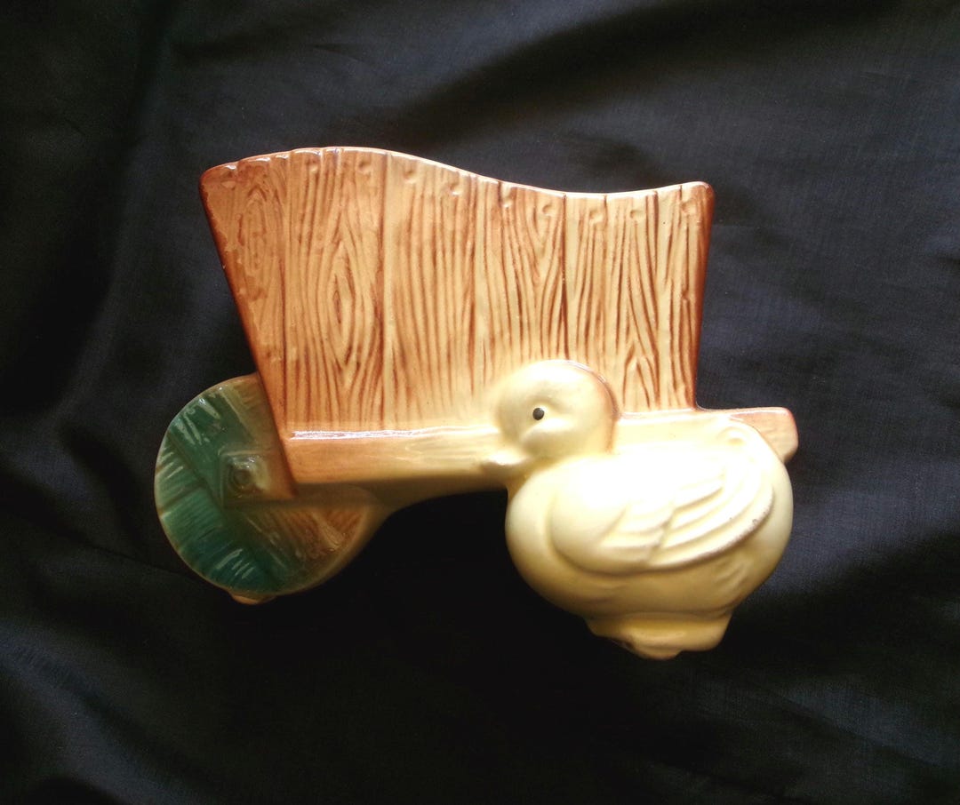 Vintage Royal Copley Duckling With Cart Planter, Small Old Unmarked ...