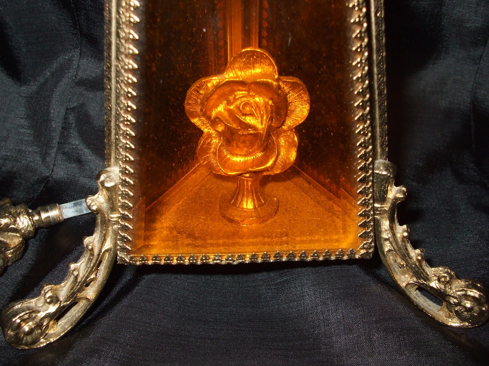 Vintage Hollywood Regency Perfume Bottle Golden Floral With - Etsy