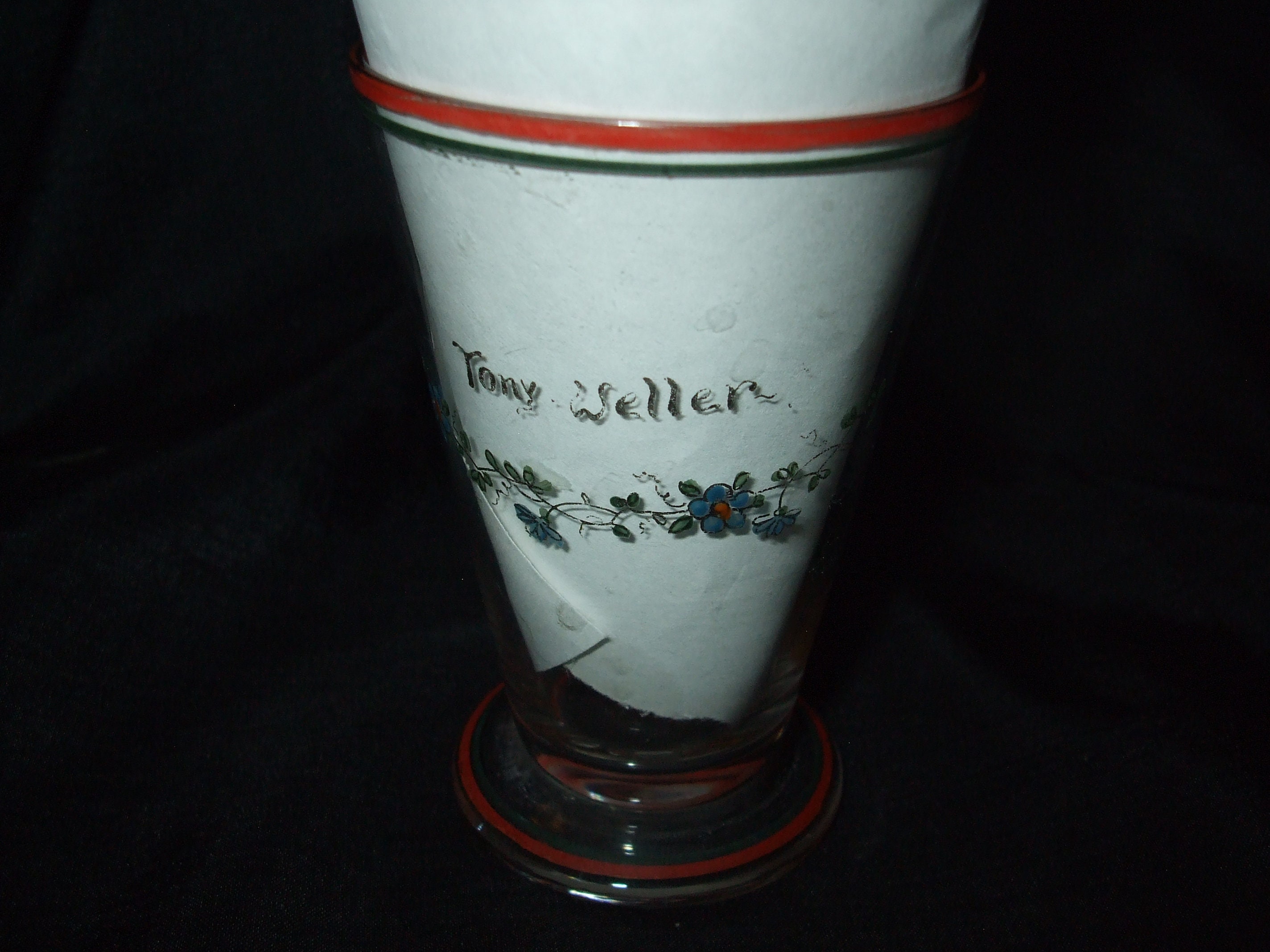 Vintage Tony Weller Czech Cordial Glass With Painted Stripes Decor - Etsy