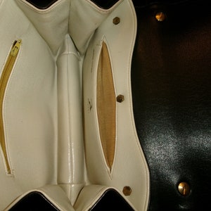 Vintage Koret Black Leather Pocketbook, 2 Tone Hardware Purse, Mid ...