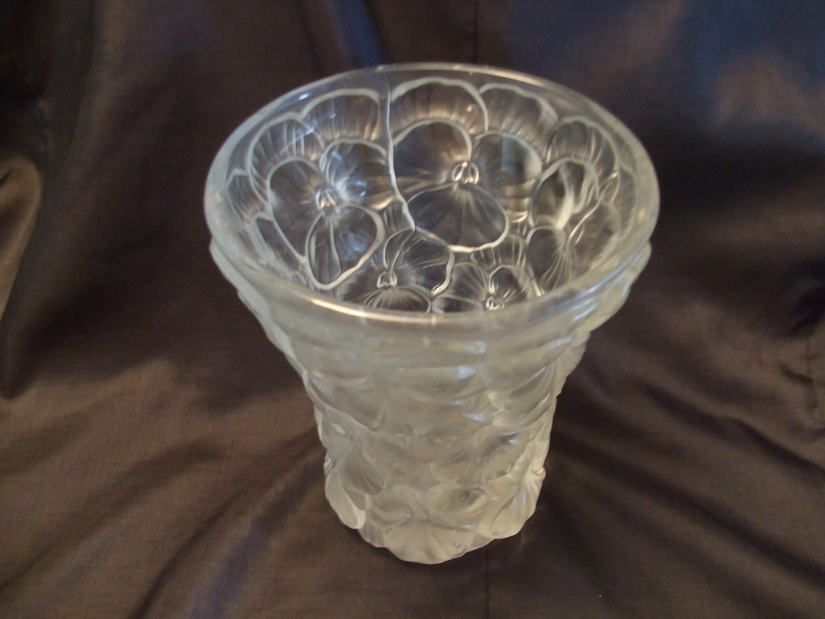 Vintage Barolac Crystal Pansies Glass Vase Czech Satin Glass - Etsy Canada