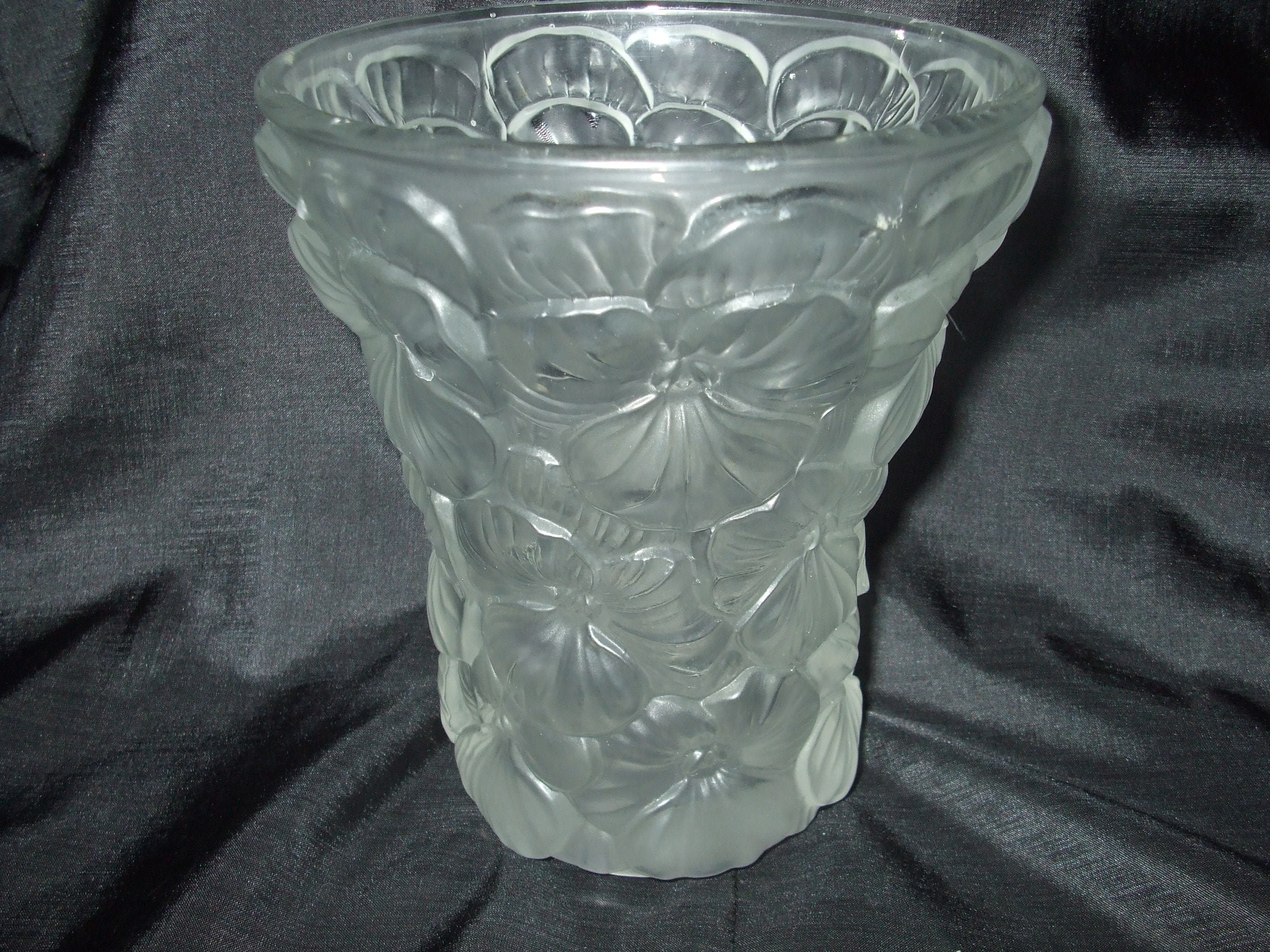 Vintage Barolac Crystal Pansies Glass Vase Czech Satin Glass - Etsy Canada
