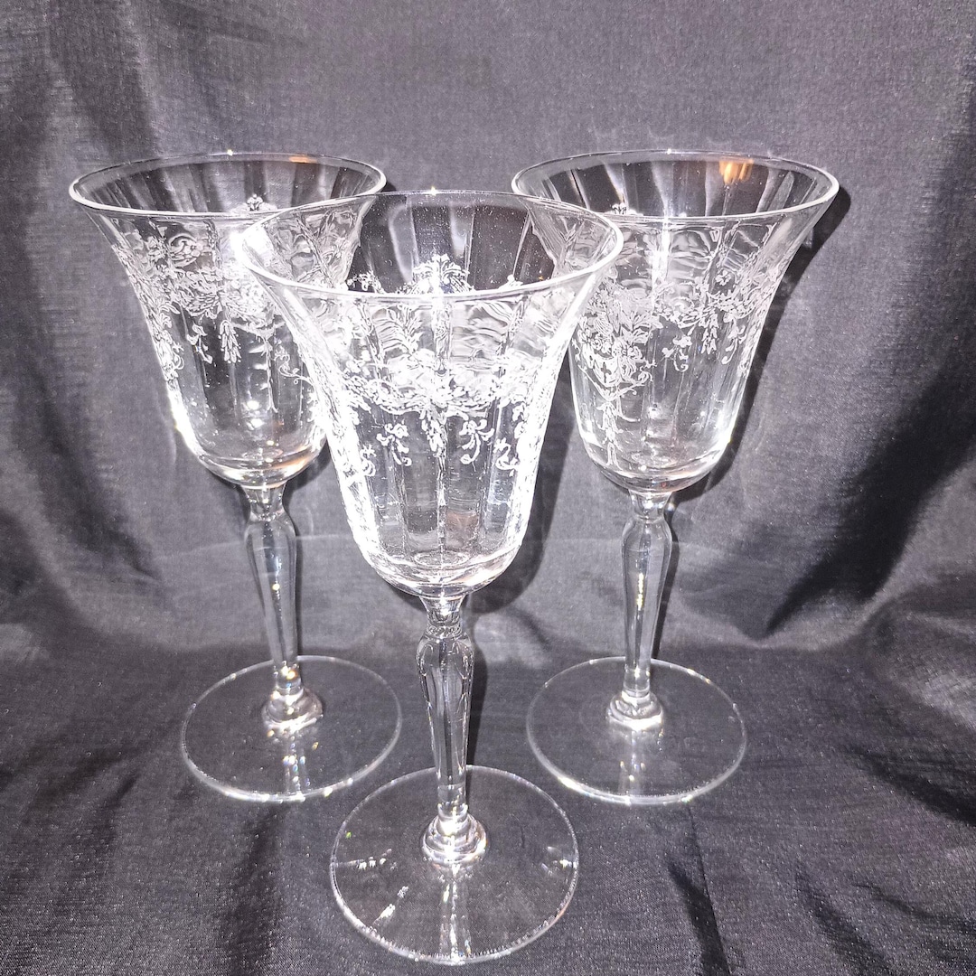 Vintage Morgantown Glass Versailles Wine Glasses, Set of 3, Older HTF ...