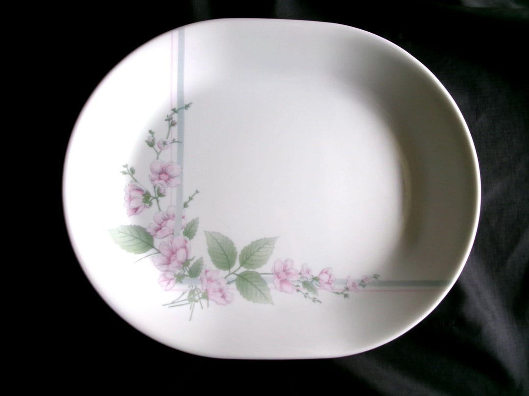 Vintage Corelle Veranda Pattern Platter, Large Oval Serving Platter ...