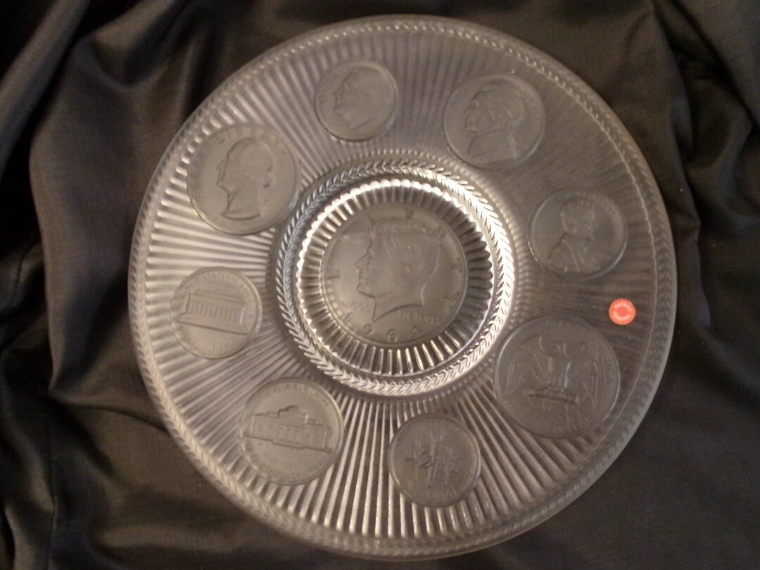 Vintage Imperial Glass Liberty Coin Plate, 1964 Coins Clear Platter - Etsy