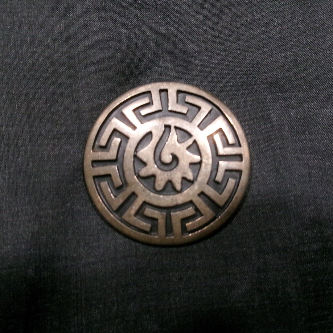 Vintage Taxco Sterling Silver Aztec Design Pendant Brooch, Convertible ...