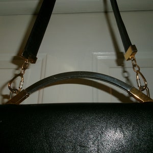 Vintage Koret Black Leather Pocketbook, 2 Tone Hardware Purse, Mid ...