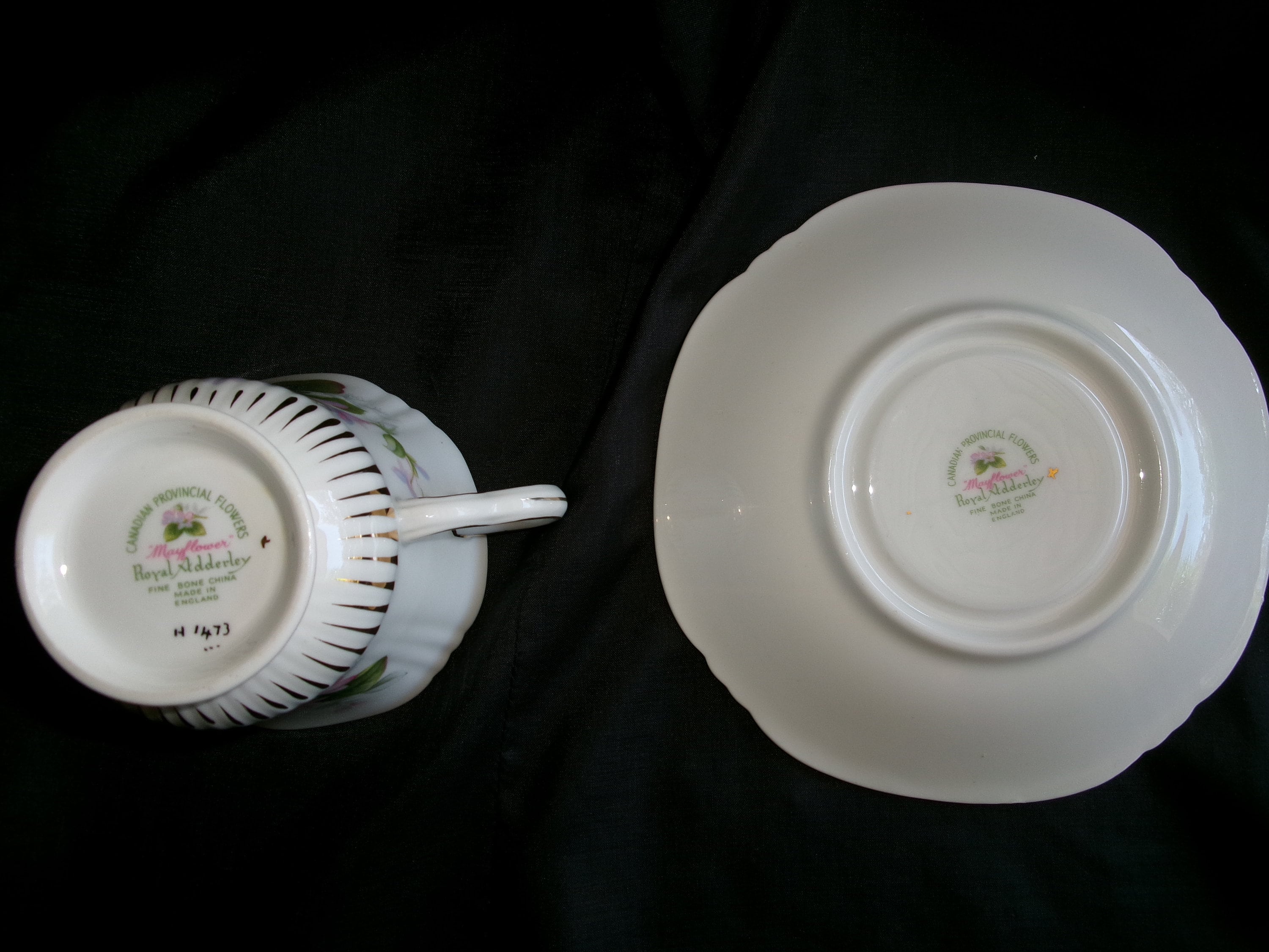 Vintage Mayflower Pattern Cup and Saucer, Royal Adderley Canadian ...