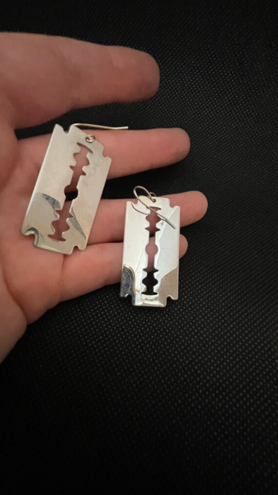 Punk Razor Earrings - Gem